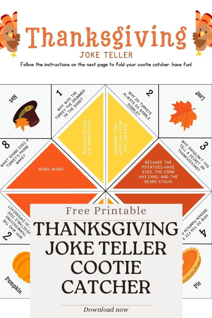 Fun Thanksgiving Joke Teller Cootie Catcher – Free Printable - We Made ...