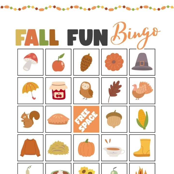 Free Fall Fun Bingo Game Printable (Instant PDF) - We Made This Life